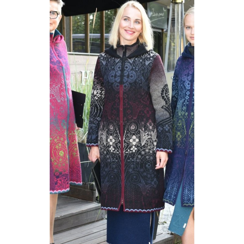 T-631 Woollen design coat with lining, A-cut