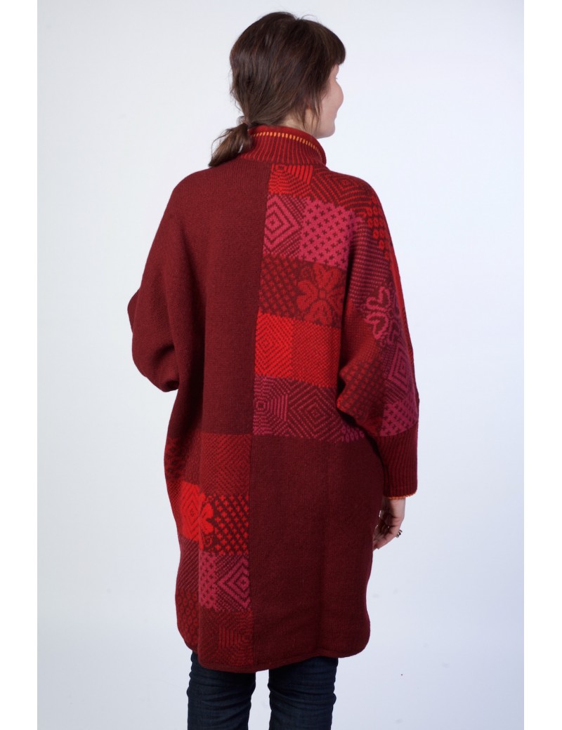 Kauni wool poncho jacket with zipper